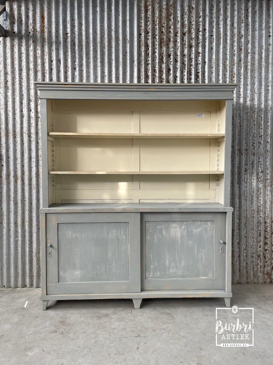 Antieke wandkast stijl in Hout, - Antieke kasten - Antieke meubels - Burbri